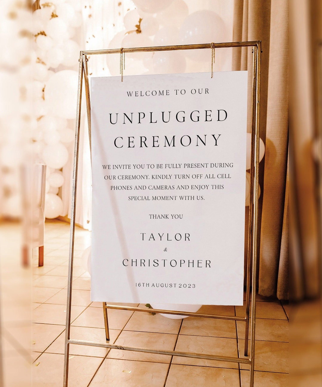 Unplugged Ceremony Sign Printable, Unplugged Wedding Sign, Wedding ...