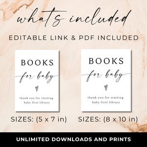 Minimalist Books for Baby Sign, Boho Baby Shower Template, Baby Shower ...