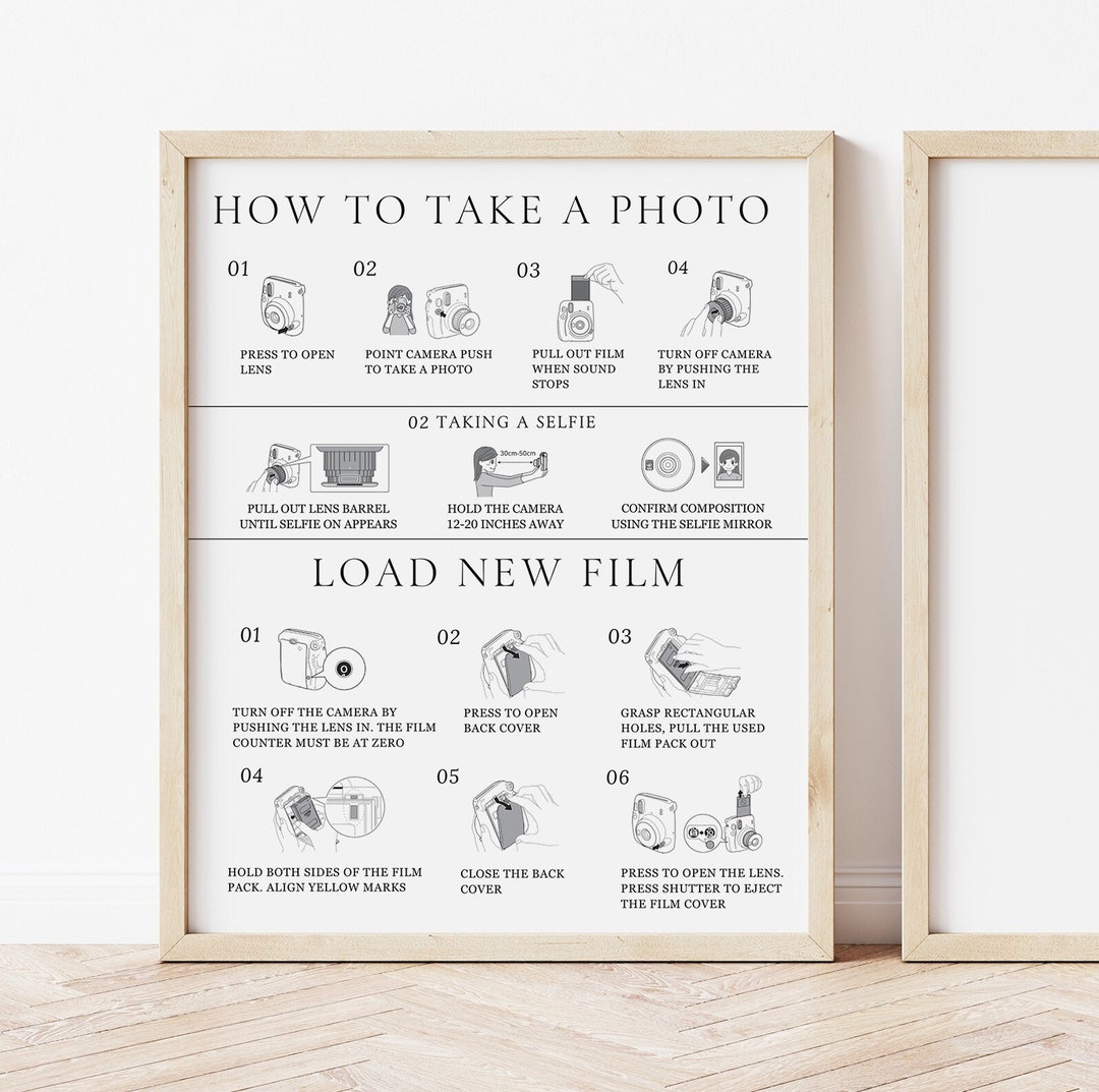 How to Load New Film Camera Instructions Sign, Instax 11 Mini Photo ...