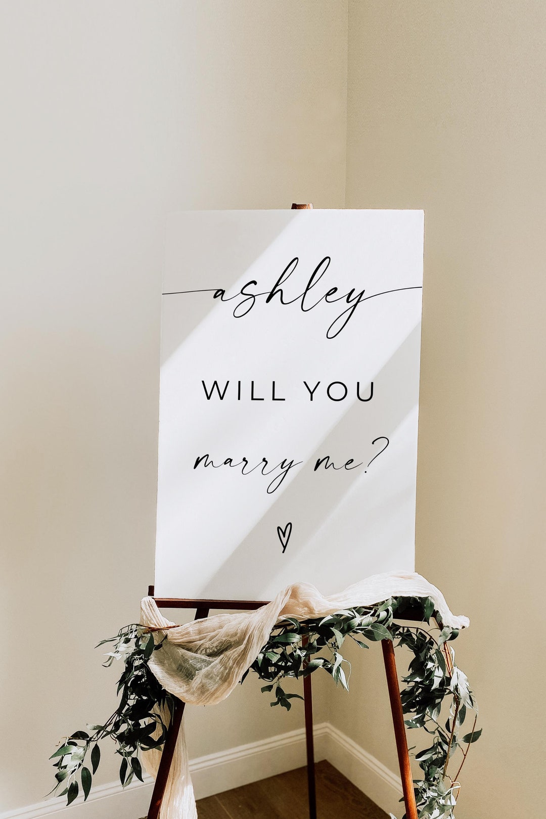 Will You Marry Me Sign Template, Engagement Photo Prop Sign, Proposal ...