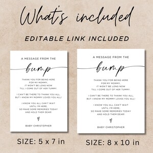 Message From the Bump Sign, Baby Bump Sign, Minimalist Baby Shower ...