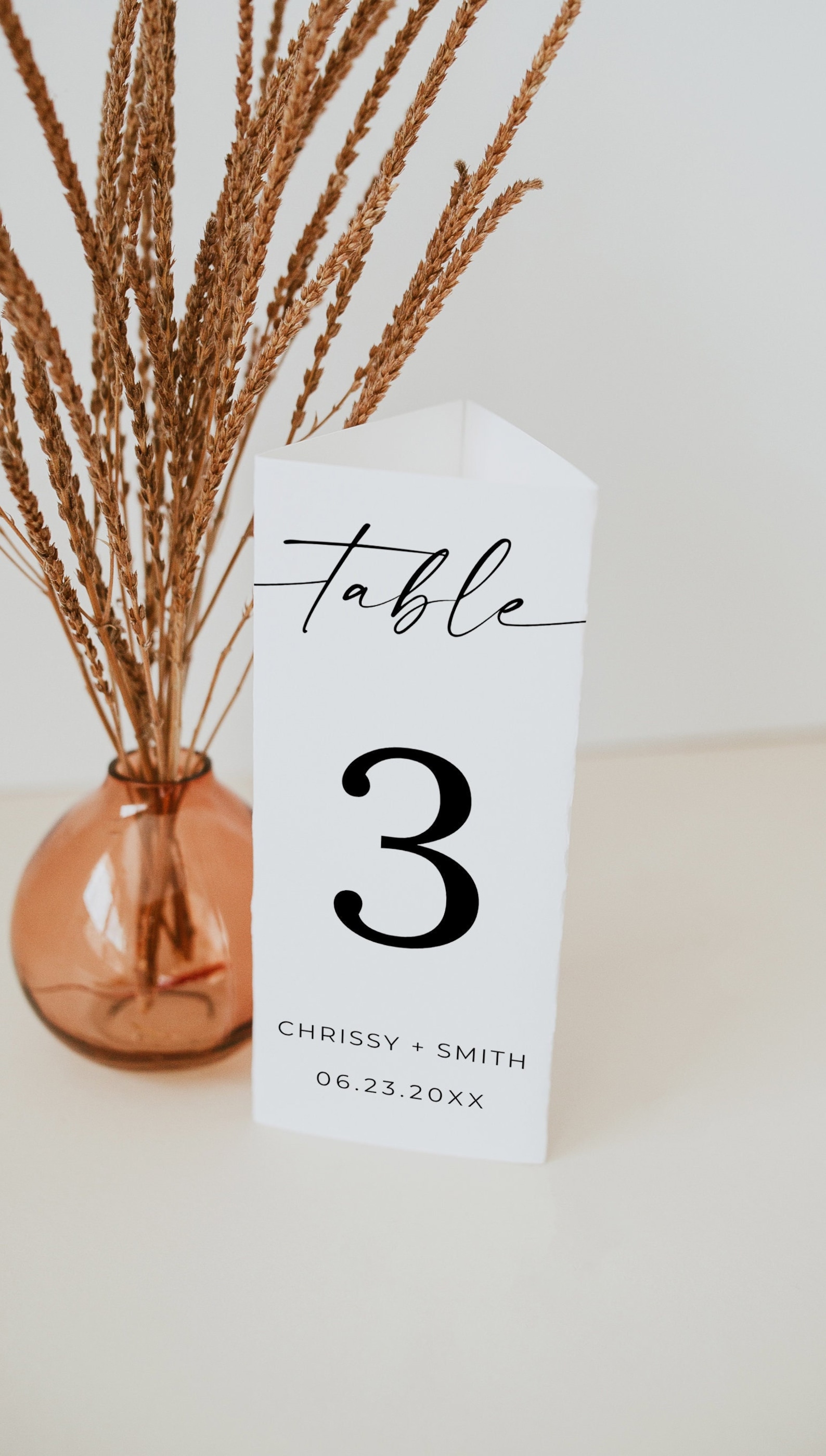 Minimalist Wedding Tri-fold Table Number, Wedding Table Numbers, Tri ...