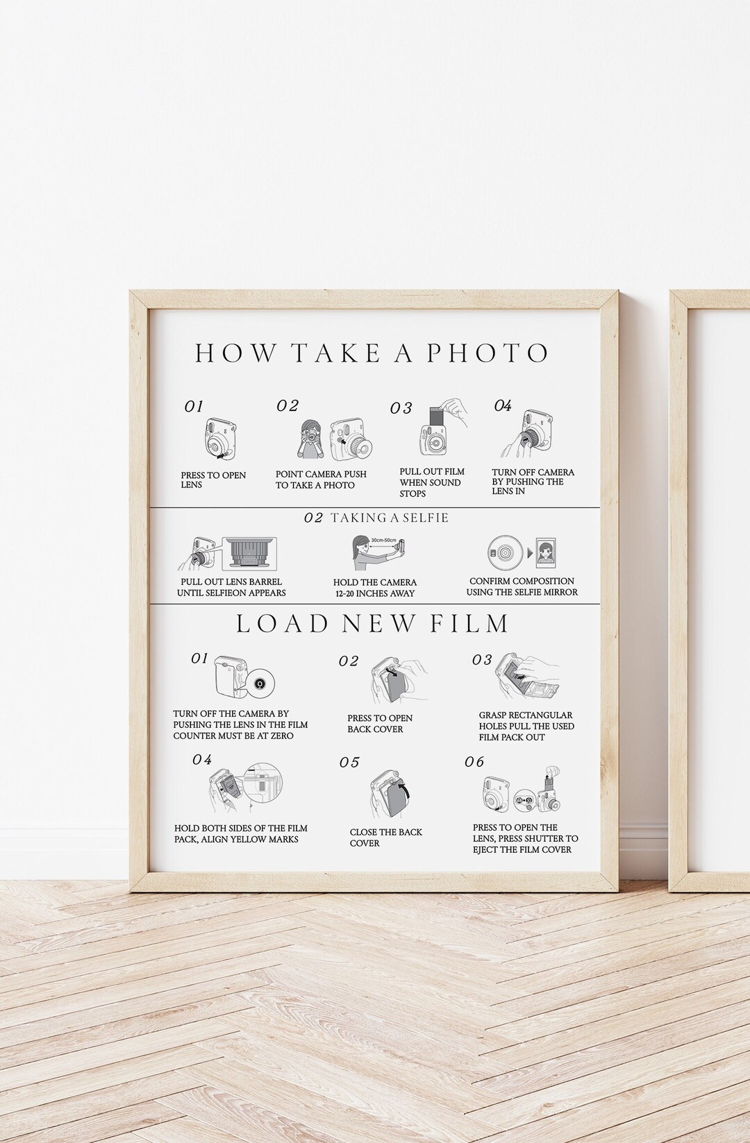 How to Load New Film Camera Instructions Sign, Instax 11 Mini Photo ...