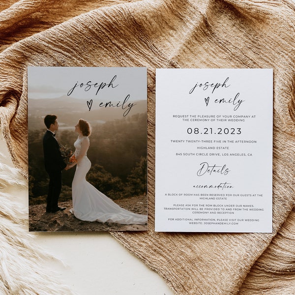 Wedding Invitations With Photo - Etsy