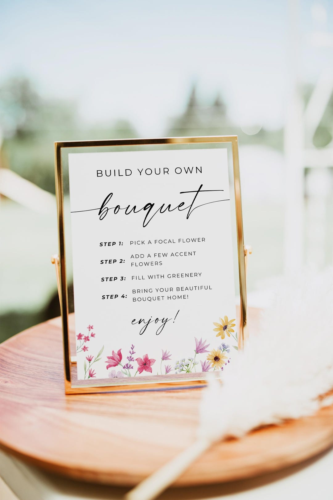 Build Your Own Bouquet Sign, Floral Bridal Shower Sign, Flower Bar Sign ...