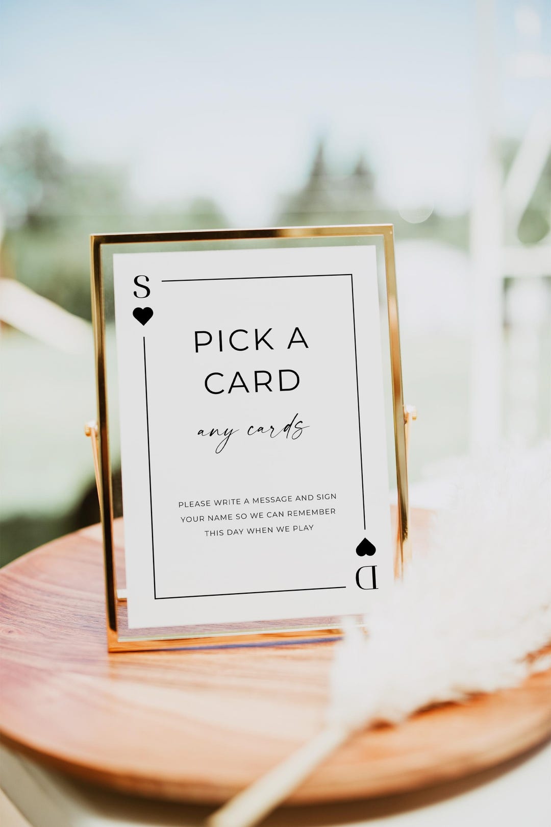 Playing Card Wedding Guest Book Sign Template: Editable Canva Design ...