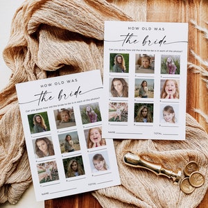 How Old Was the Bride Game, Minimalist Wedding Template, Couples Bridal ...