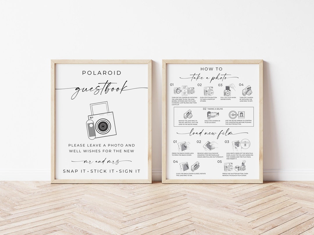 Instax Square SQ1 Instructions, Polaroid Guest Book Sign, How to Load ...