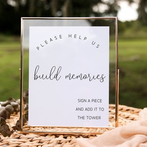 Building Blocks Sign Template Wedding | Building Memories | Jenga ...