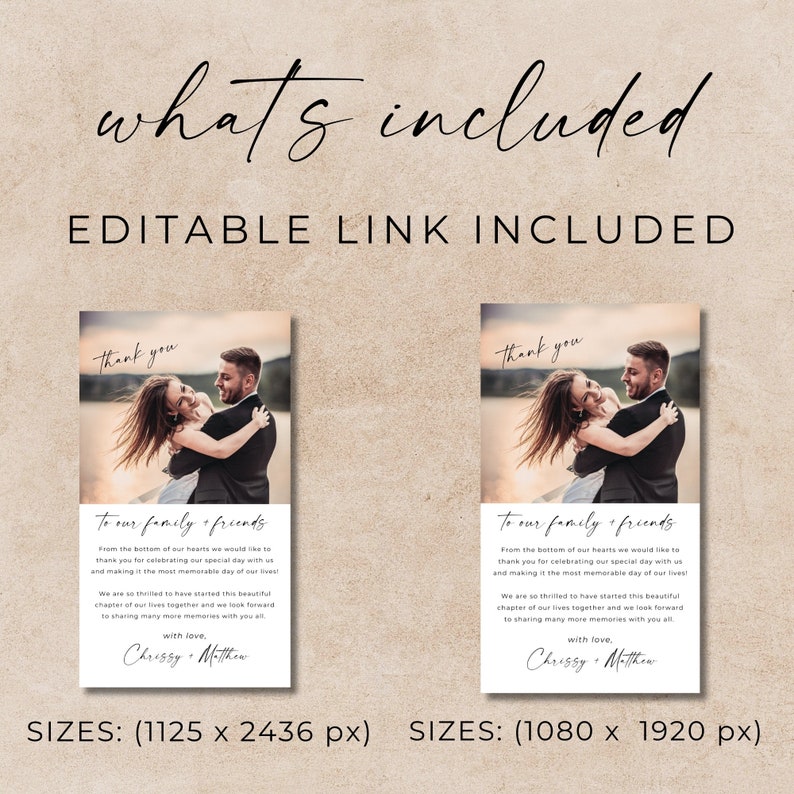 Electronic Wedding Thank You Cards, Minimalist Wedding Thank You Card ...