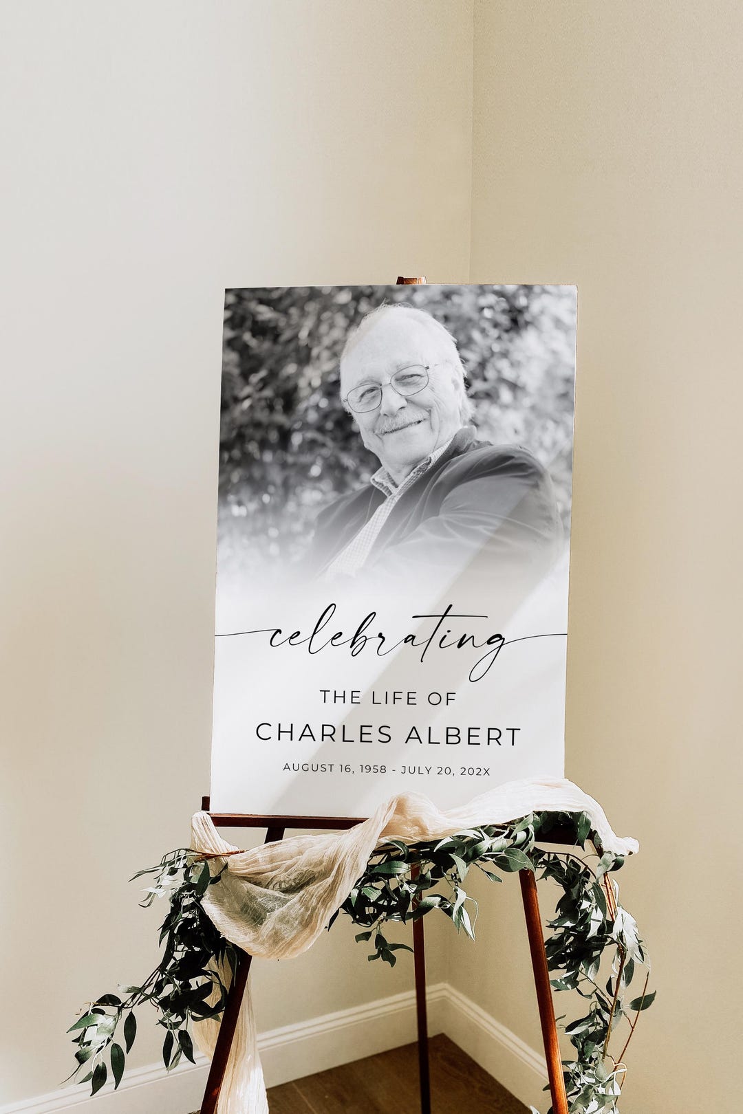 Funeral Welcome Poster, Celebration of Life Sign, in Loving Memory ...