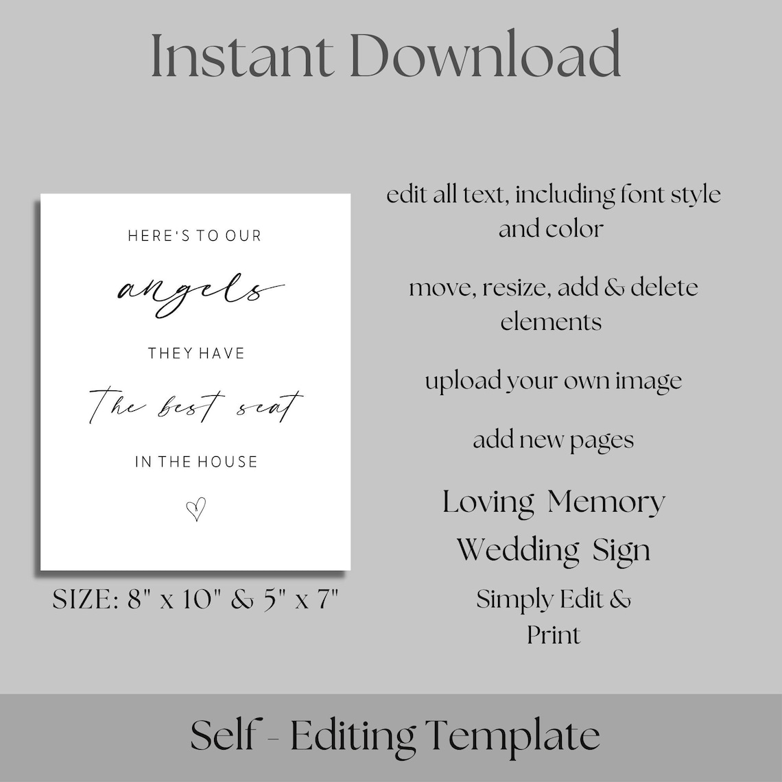 In Loving Memory Wedding Sign Template Forever in Our Hearts - Etsy