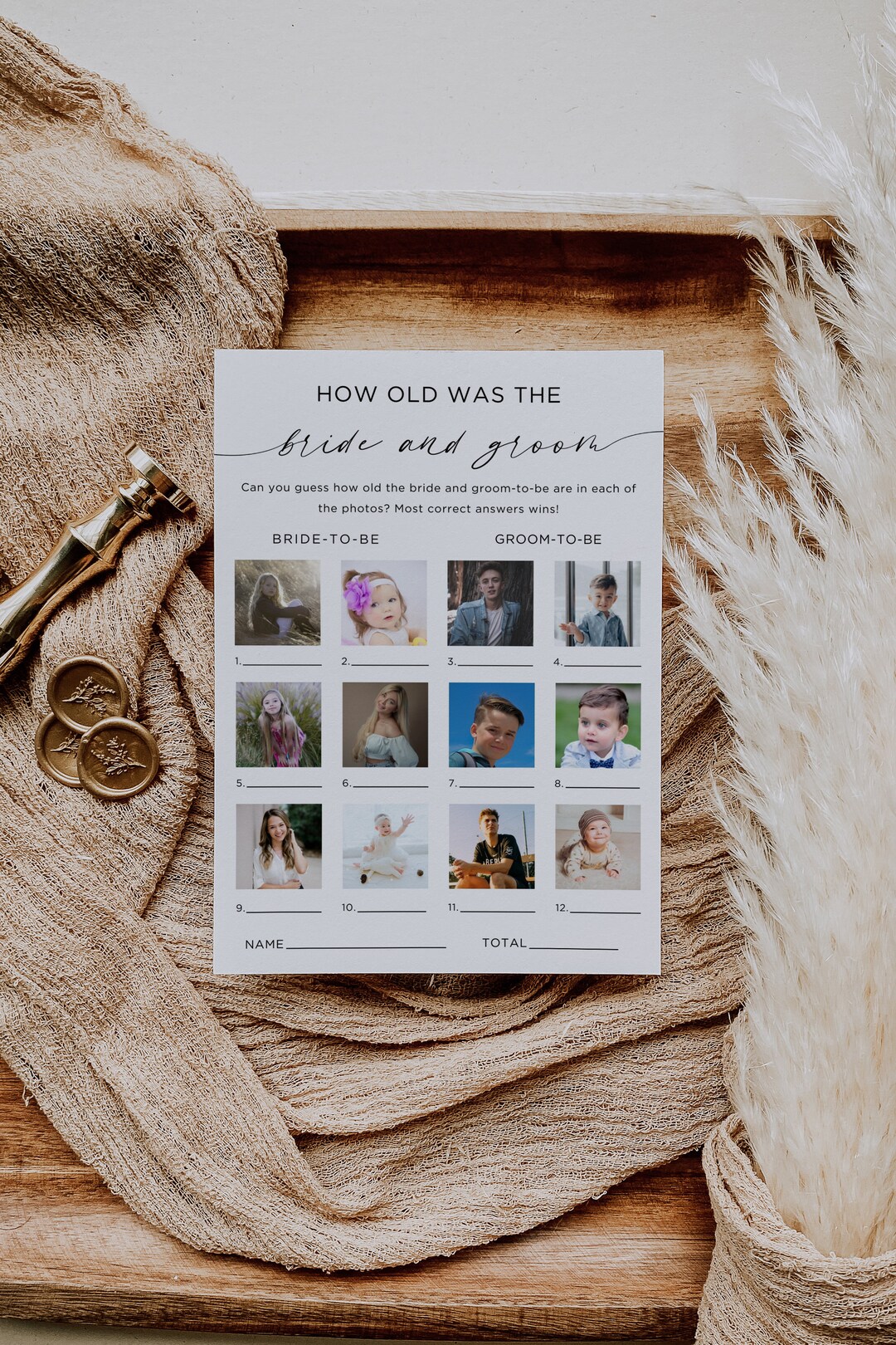 How Old Were They Bride and Groom, Minimalist Photo Baby Guessing Game ...