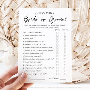 Guess Who Bride or Groom Game, Bridal Shower Game, Bride or Groom ...