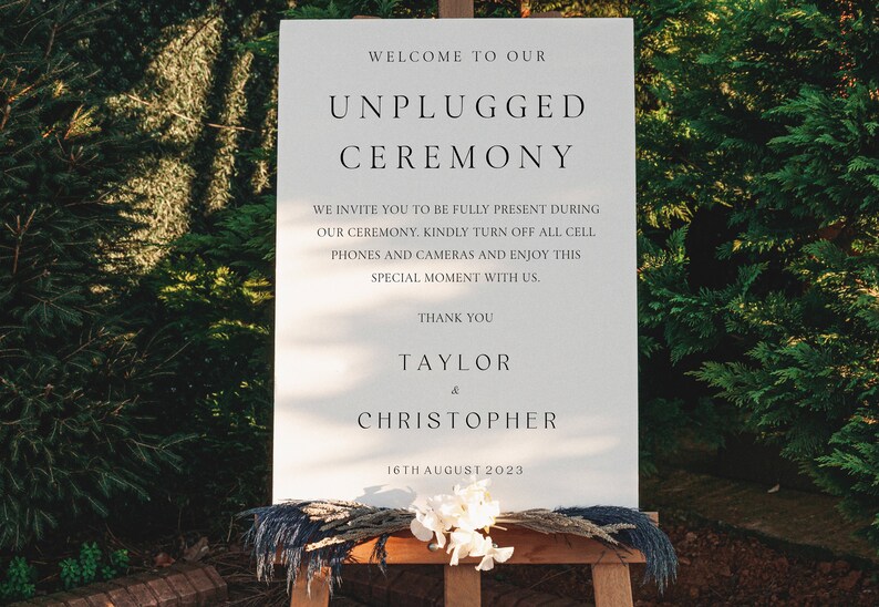 Unplugged Ceremony Sign Printable Unplugged Wedding Sign - Etsy