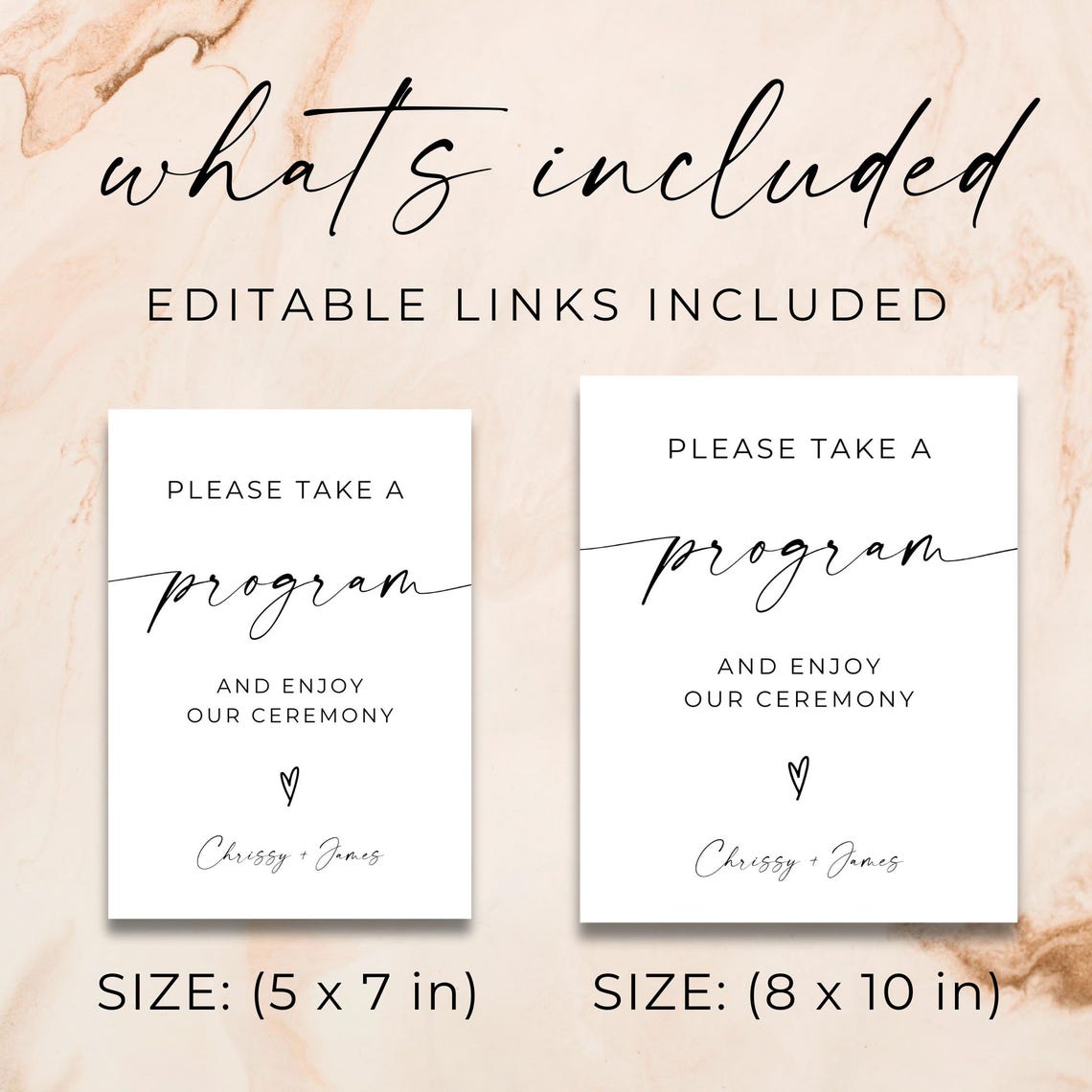 Ceremony Program Sign, Wedding Program Sign, Please Take a Wedding ...