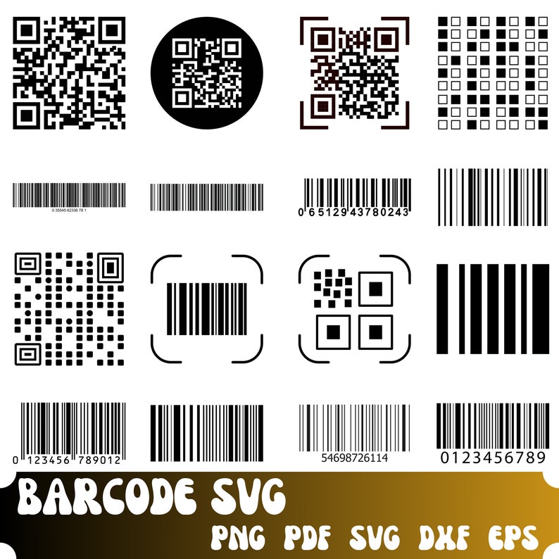 Barcode Svg Bundles 21 Designs Instant Download Barcode Silhouettes ...