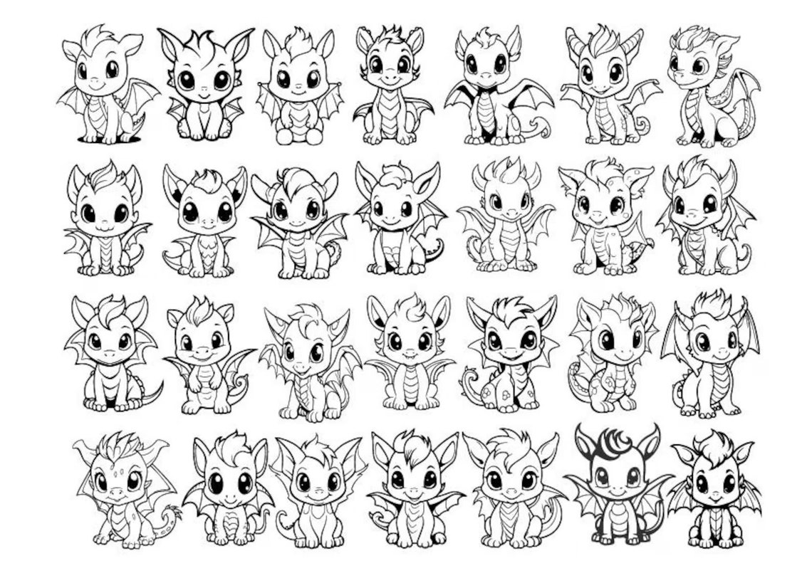 Cute Dragon Svg Bundle, Cartoon Dragon Svg, Kids Dragon Svg, Dragon ...