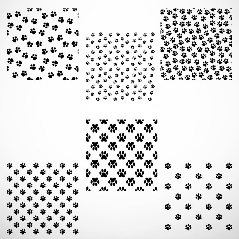 Paw Seamless Pattern SVG Cut Files Dog Paw Background Vector Clip Art ...