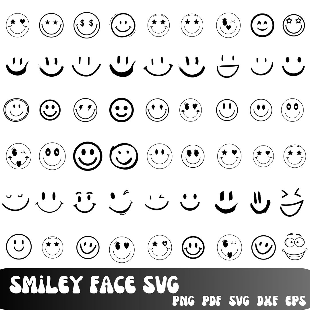Smiley Face Bundle, Melting Face Bundle, Svg Files for Cricut ...