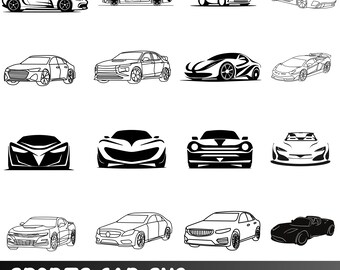 170 Car Svg Bundle, Retro Car Silhouette Svg, Sports Car Svg, Classic ...