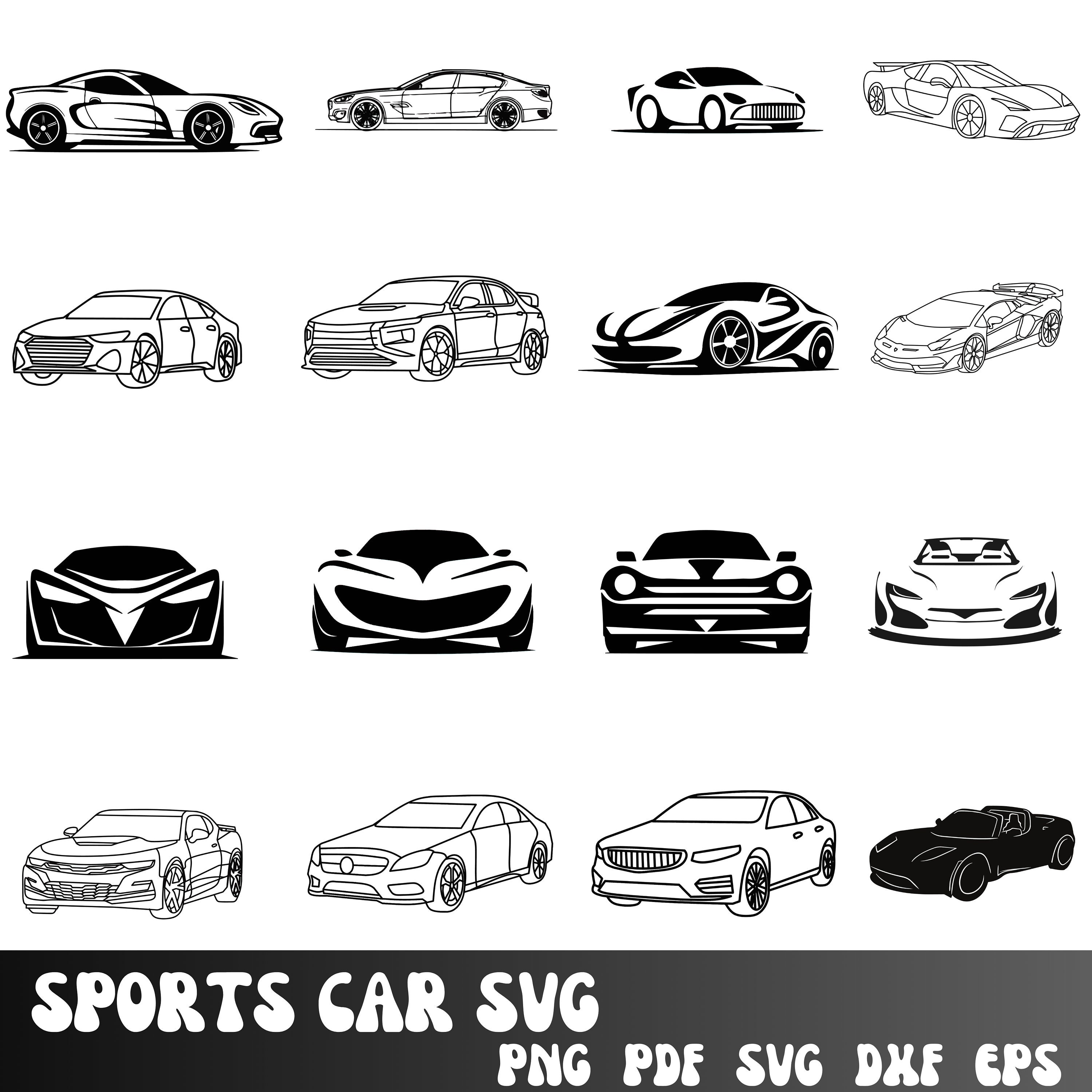 Car Svg Bundle, Retro Car Silhouette Svg, Sports Car Svg, Classic Car ...