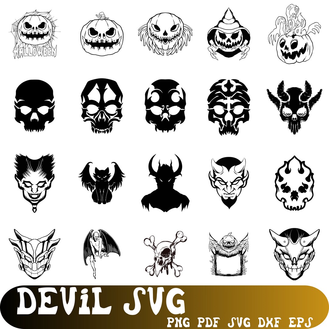 Devil SVG Bundle, Devil Clipart, Demon Cut Files, Evil Silhouette ...