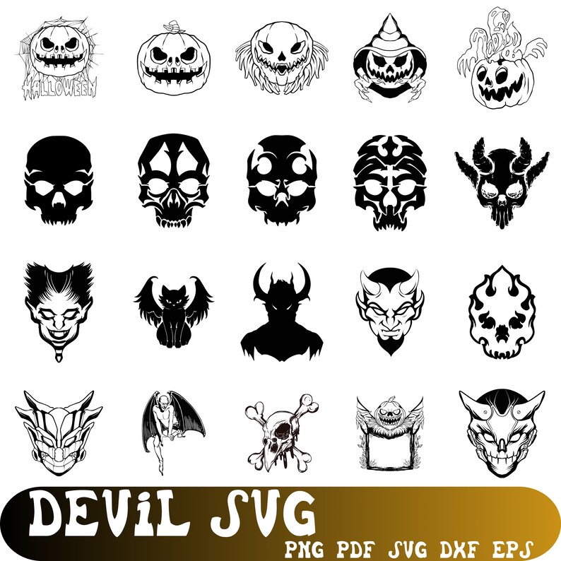Devil SVG Bundle, Devil Clipart, Demon Cut Files, Evil Silhouette ...