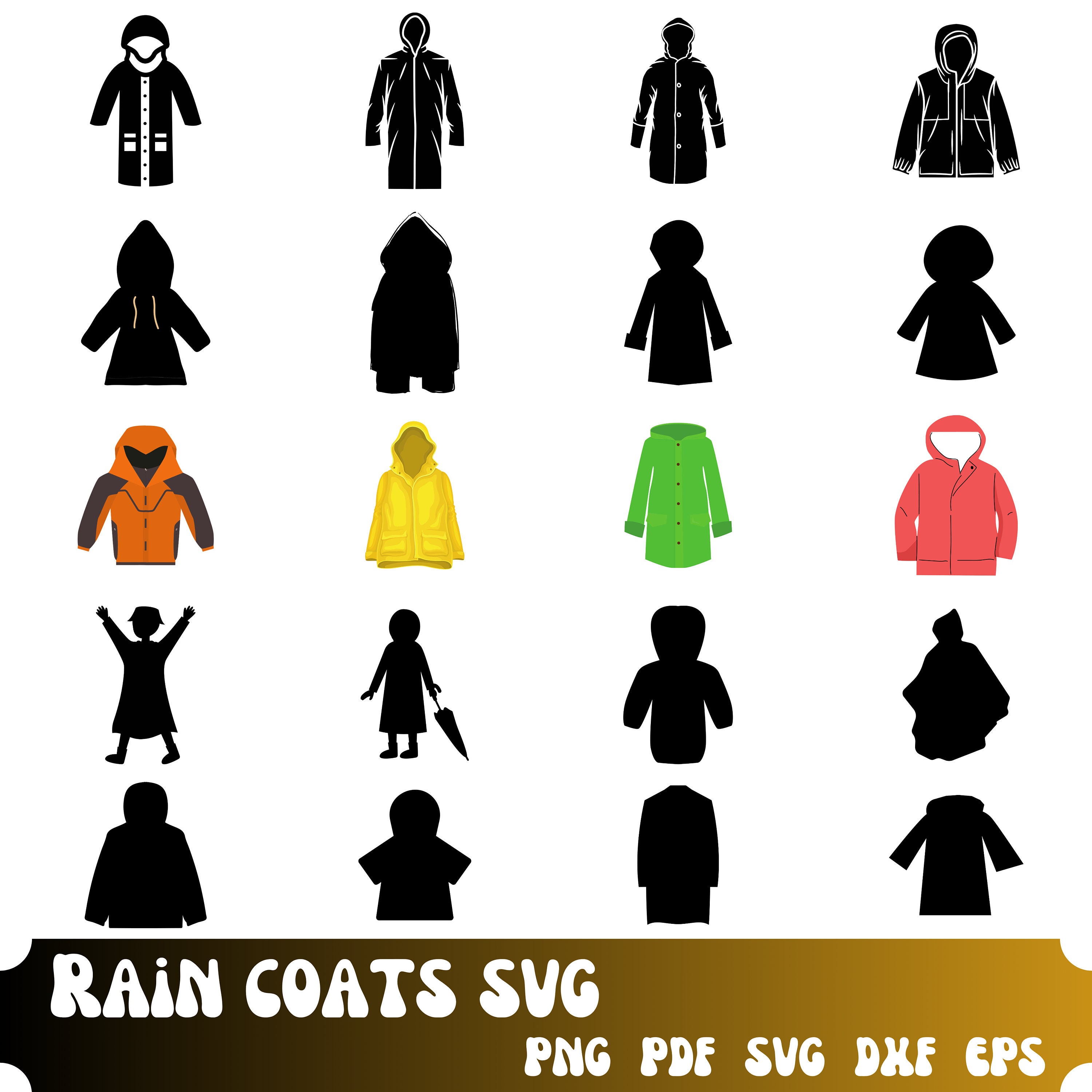 Raincoat Svg, Raincoats Svg, Rain Coat Svg, Coats, Coat, SVG, Ai, Pdf ...