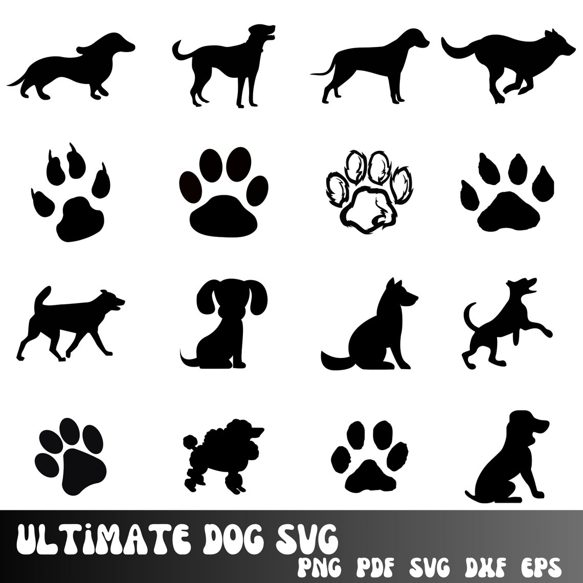 Dog SVG Bundle, Dog PNG Bundle, Dog Clipart, Dog SVG Cut Files for ...