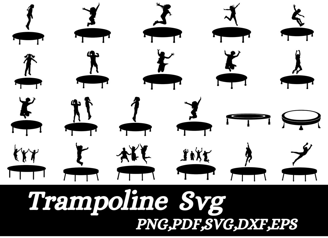 Trampoline Svg, Trampolinens Svg, Tramp Svg, Jump, Jumping, SVG, Pdf ...