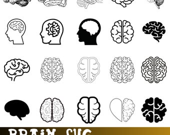 Brain SVG Bundle, Brain PNG Bundle, Brain Clipart, Brain SVG Cut Files ...