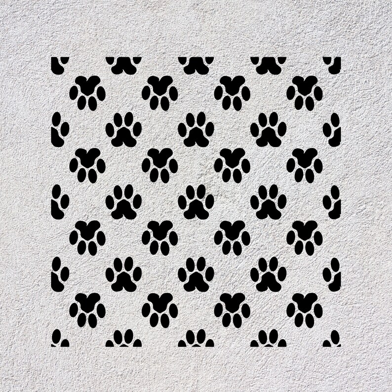Paw Seamless Pattern SVG Cut Files Dog Paw Background Vector Clip Art ...