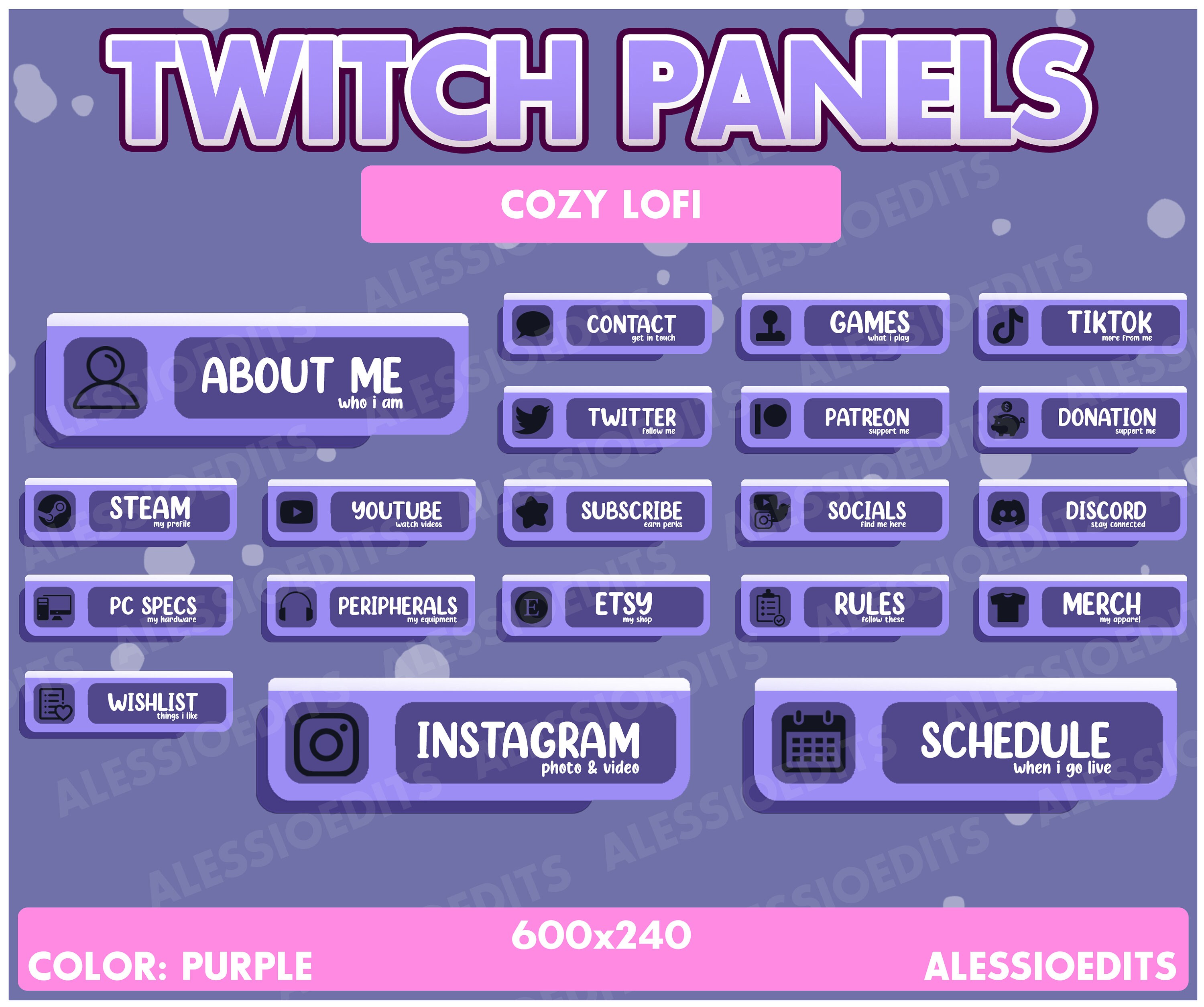 20x Cute Twitch Panels - Lofi Twitch Panels, Twitch Panels Pastel, Lofi ...