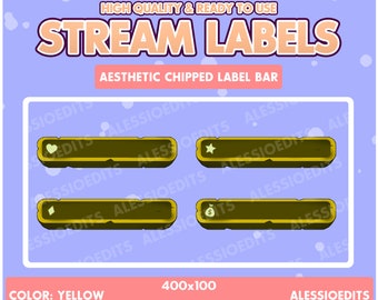 4x Aesthetic Chipped Label Bar for Twitch Custom Stream - Etsy