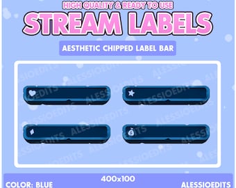 4x Aesthetic Chipped Label Bar for Twitch Custom Stream - Etsy