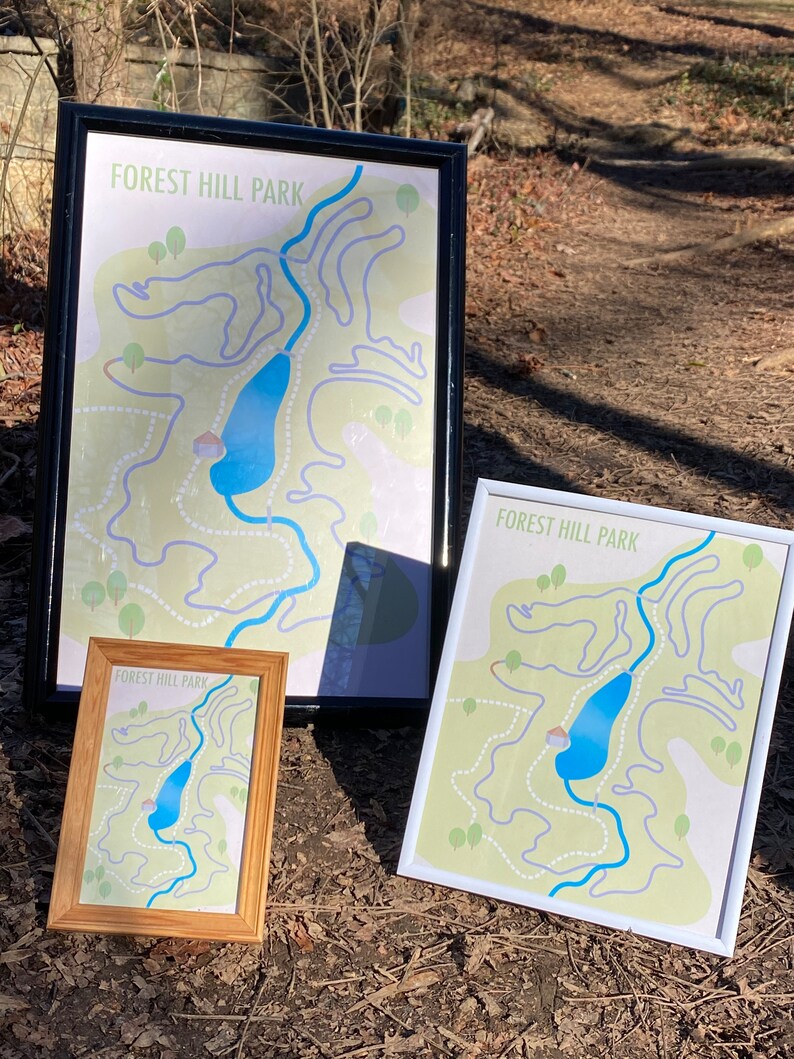 Forest Hill Park Trail Map, Richmond Virginia - Etsy