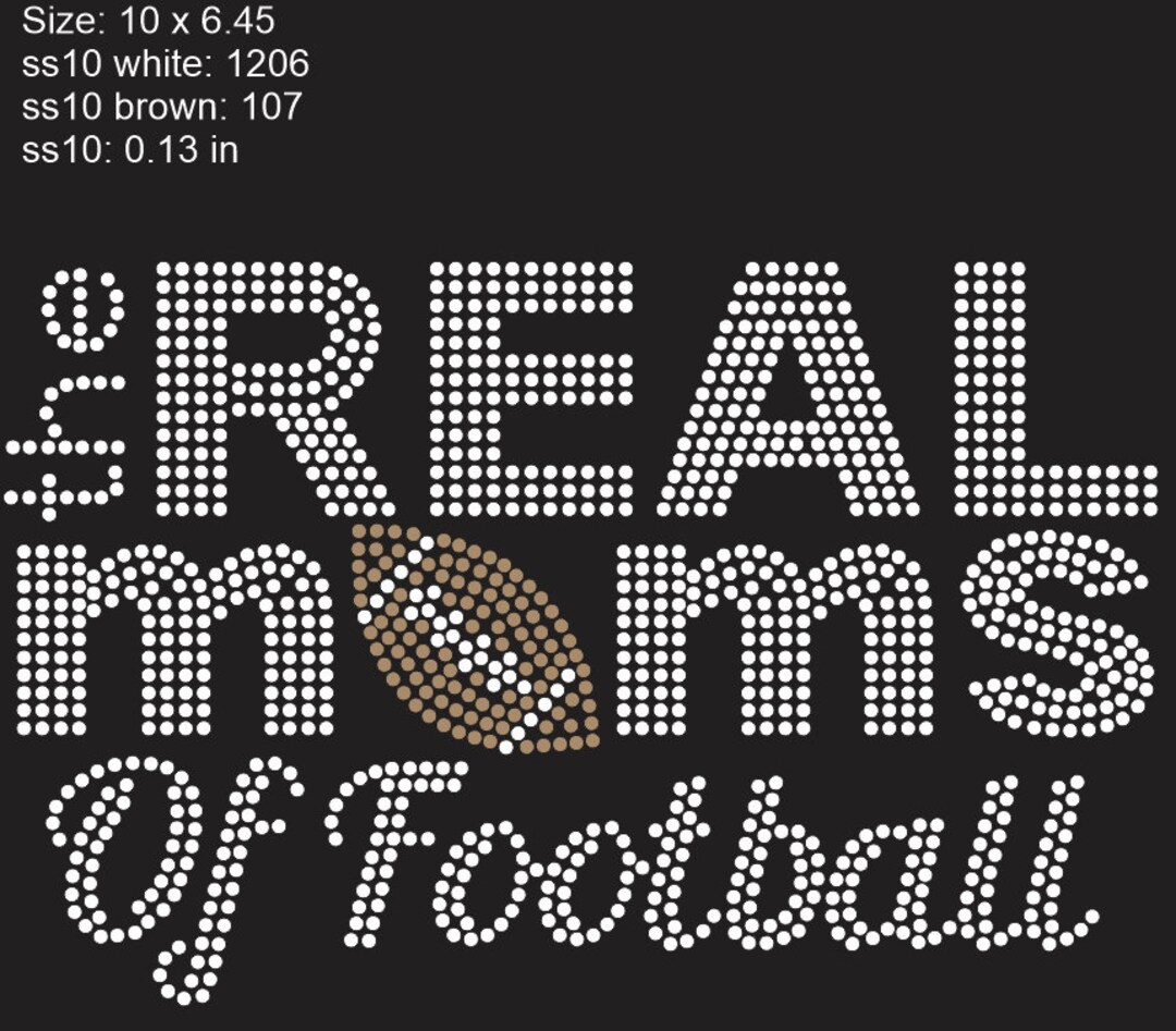 Real Moms of Football Rhinestone Template - Etsy