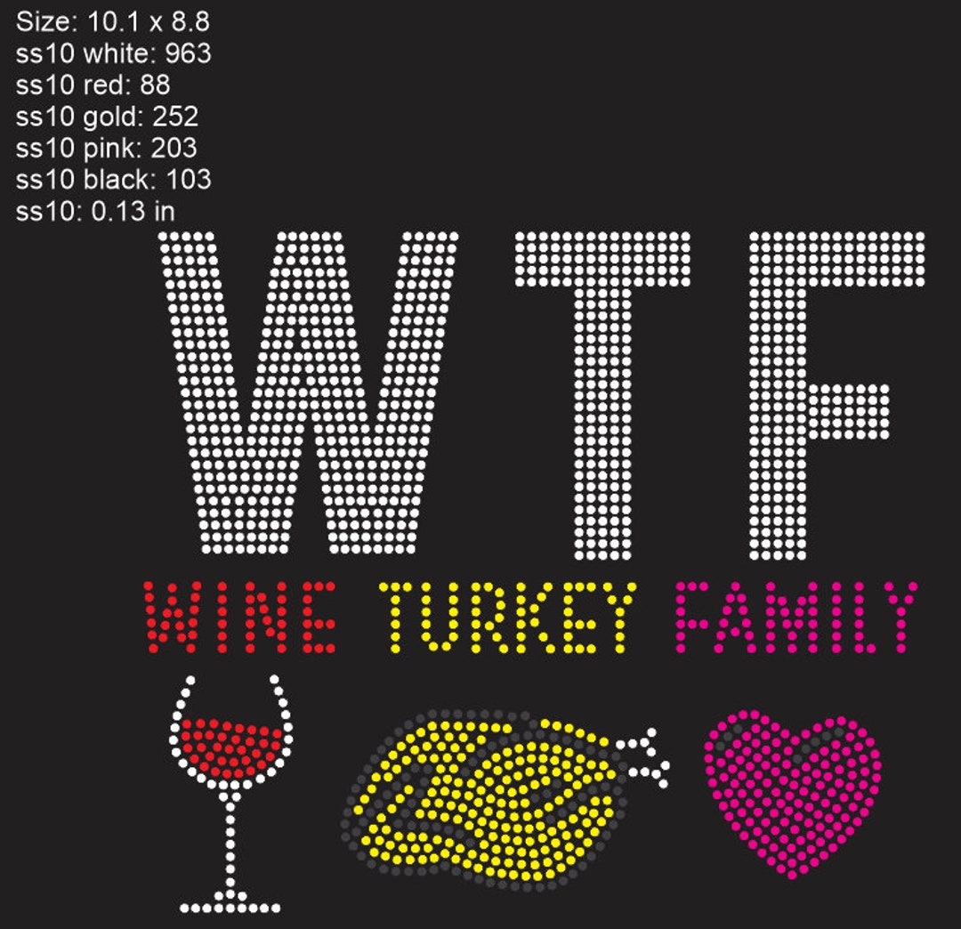 Wine Turkey Family | Rhinestone Files | Cricut | Silhouette ...