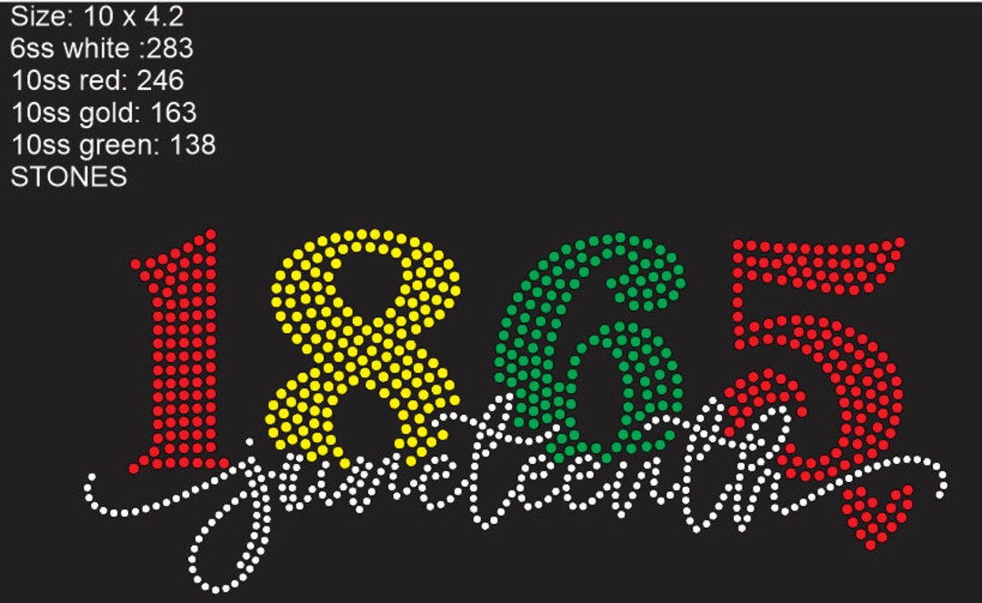 Instant Download Rhinestone Template SVG 1865 Juneteenth Cursive - Etsy