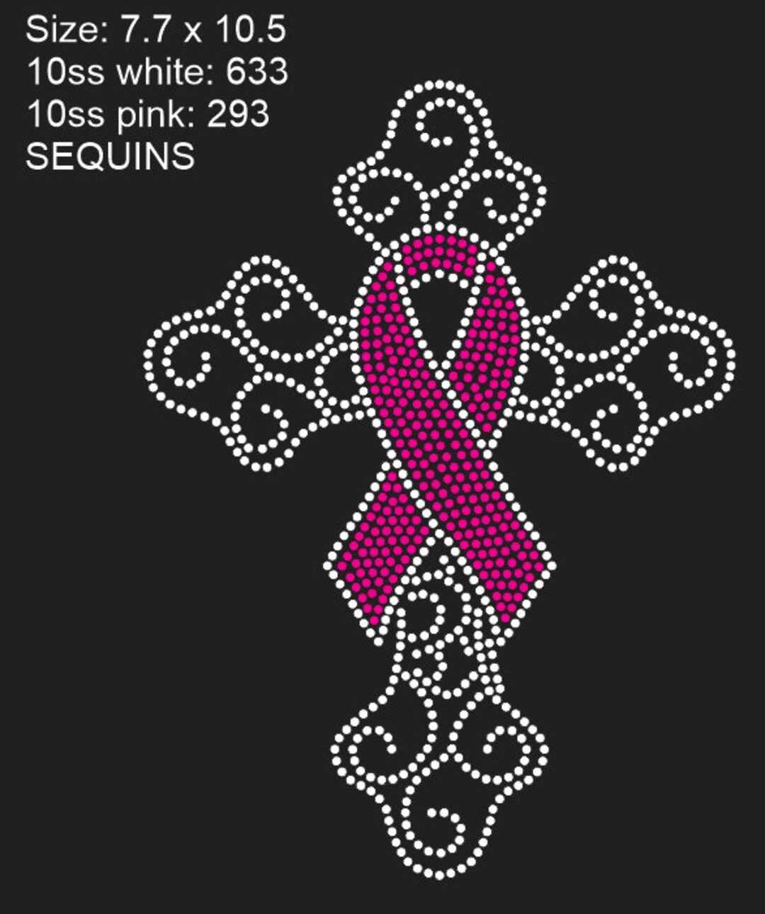 Cross Ribbon Rhinestone Template Instant Download Svg - Etsy