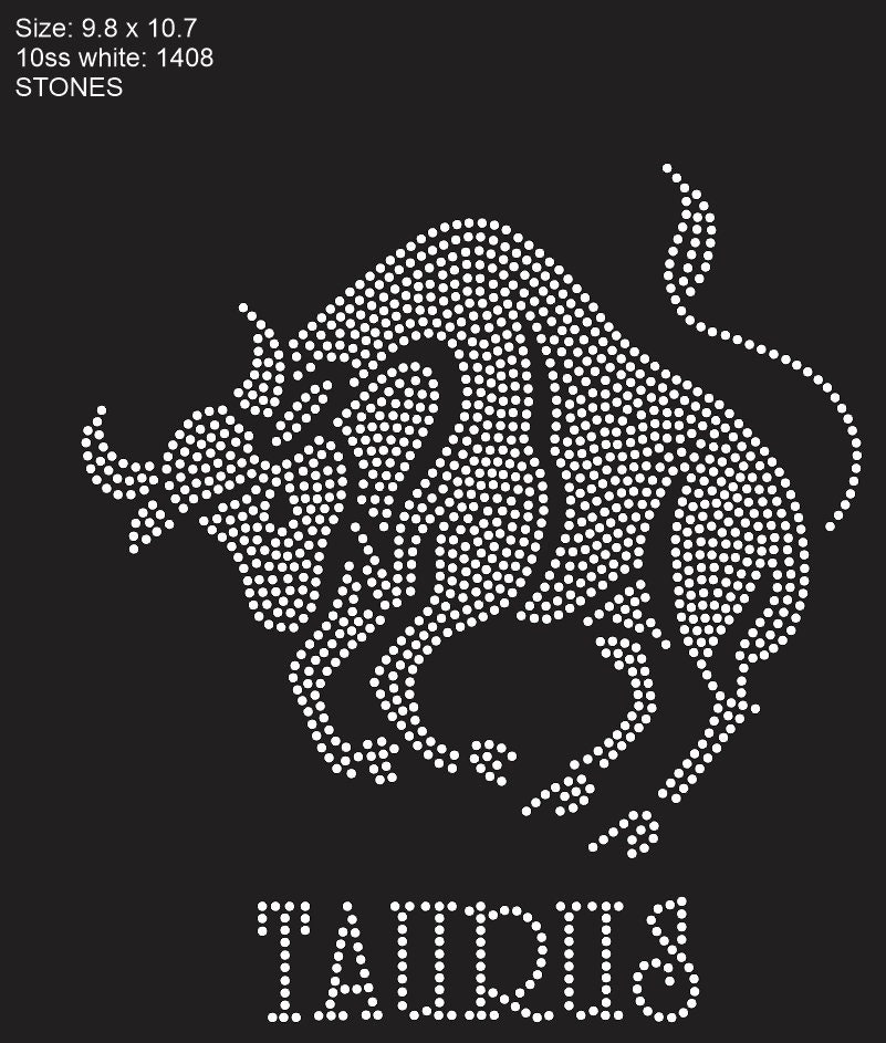 Taurus Zodiac Rhinestone Template SVG – Hotfix SS10 Design for Cricut ...