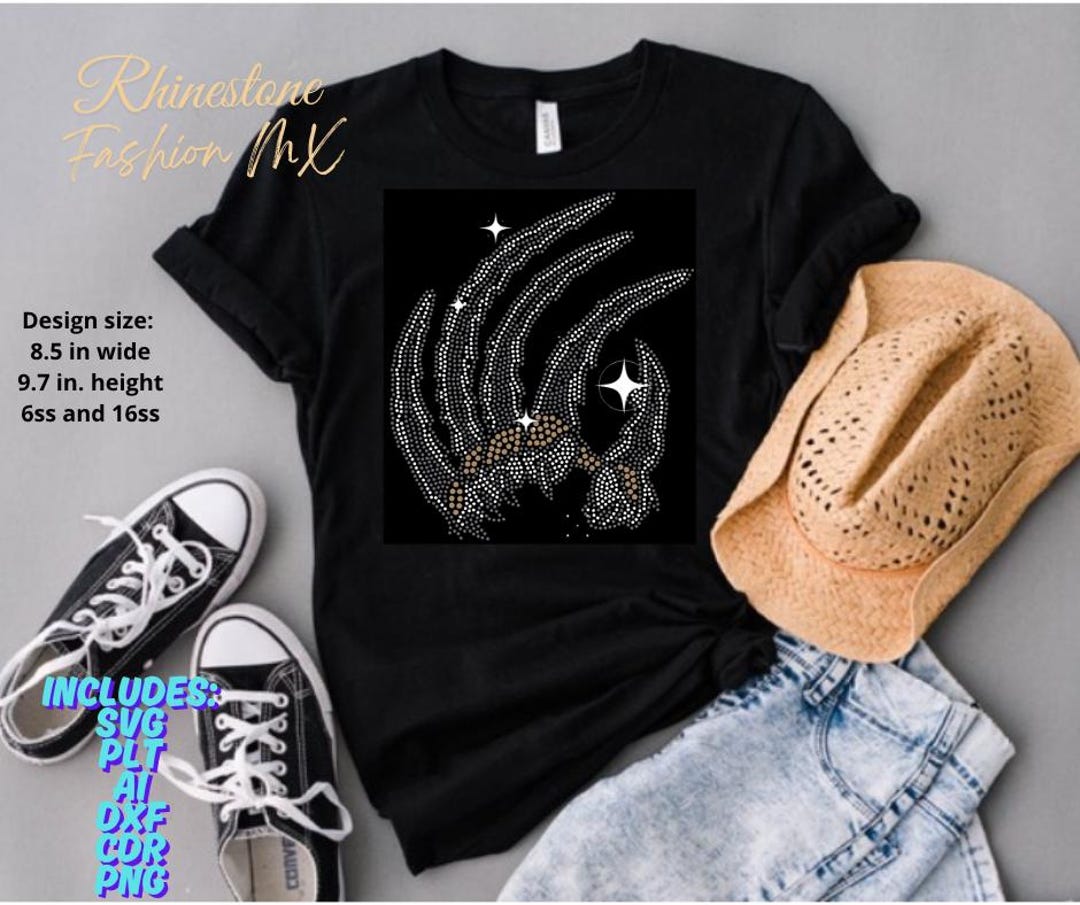 Claw Marks Rhinestone Template | Scratch Tear Mascot HTV SVG, DIY Bling ...
