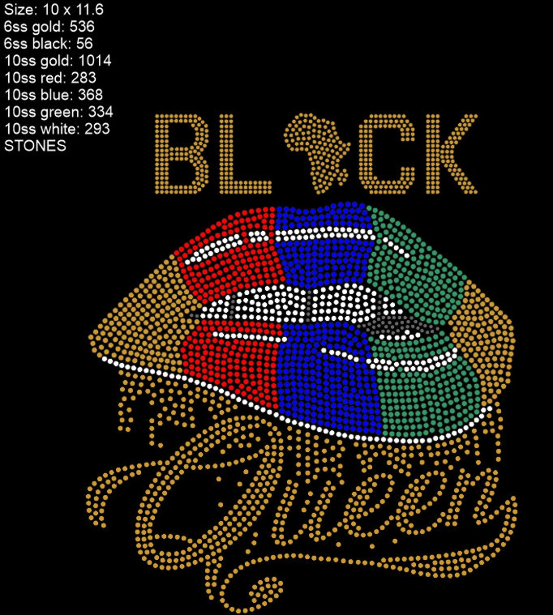 Gold Lips Queen SVG Rhinestone Template - Etsy
