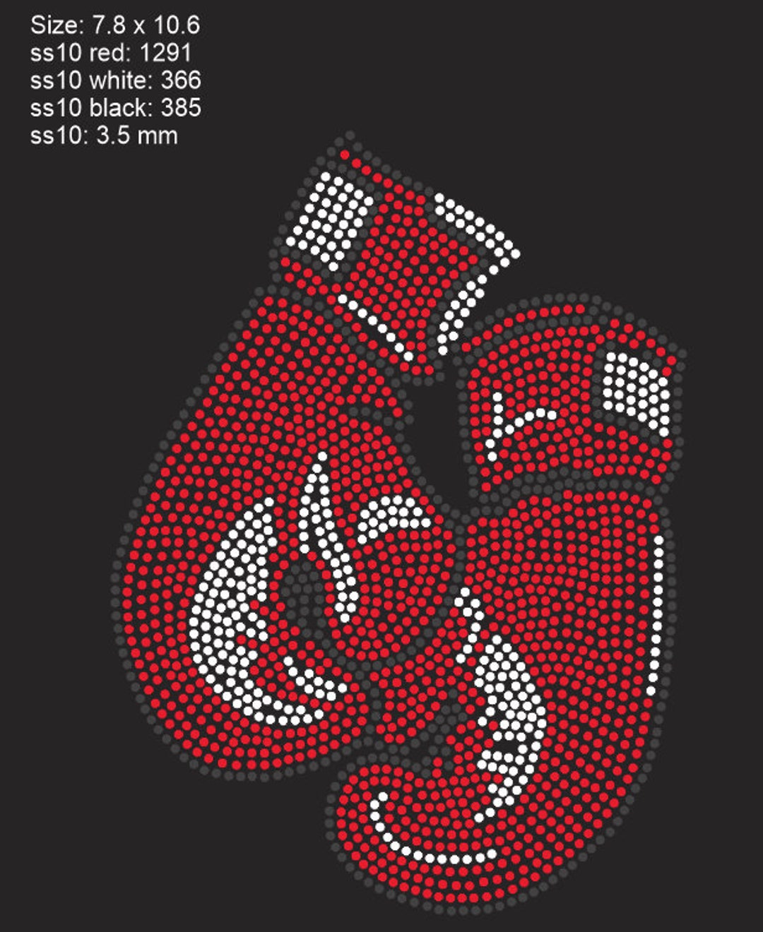 Instant Download SVG Rhinestone Template Boxing Gloves - Etsy