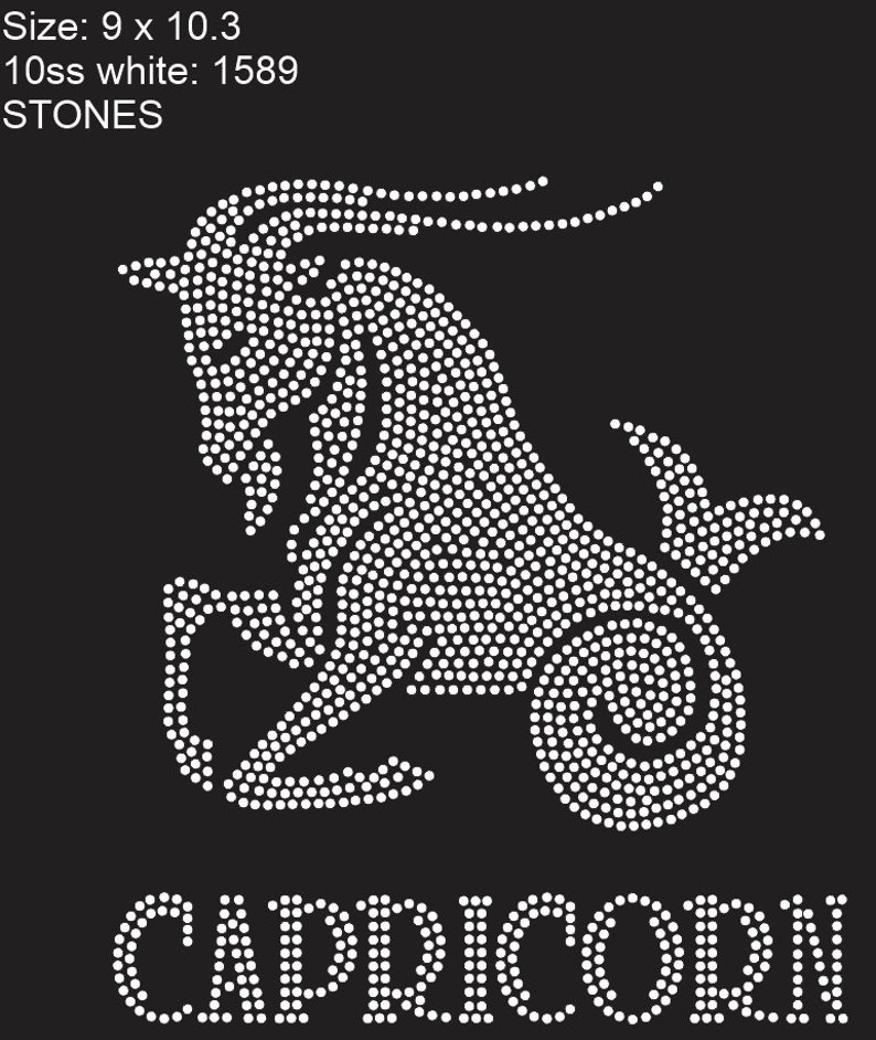 Instant Download SVG Rhinestone Template Capricorn - Etsy
