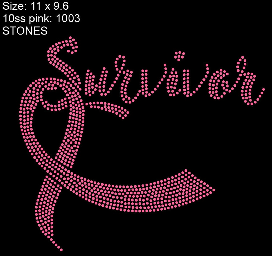Instant Download SVG Rhinestone Template Survivor Ribbon 10ss - Etsy
