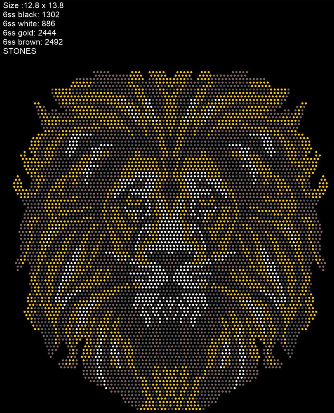 Instant Download SVG Rhinestone Template Lion Pixel Art - Etsy