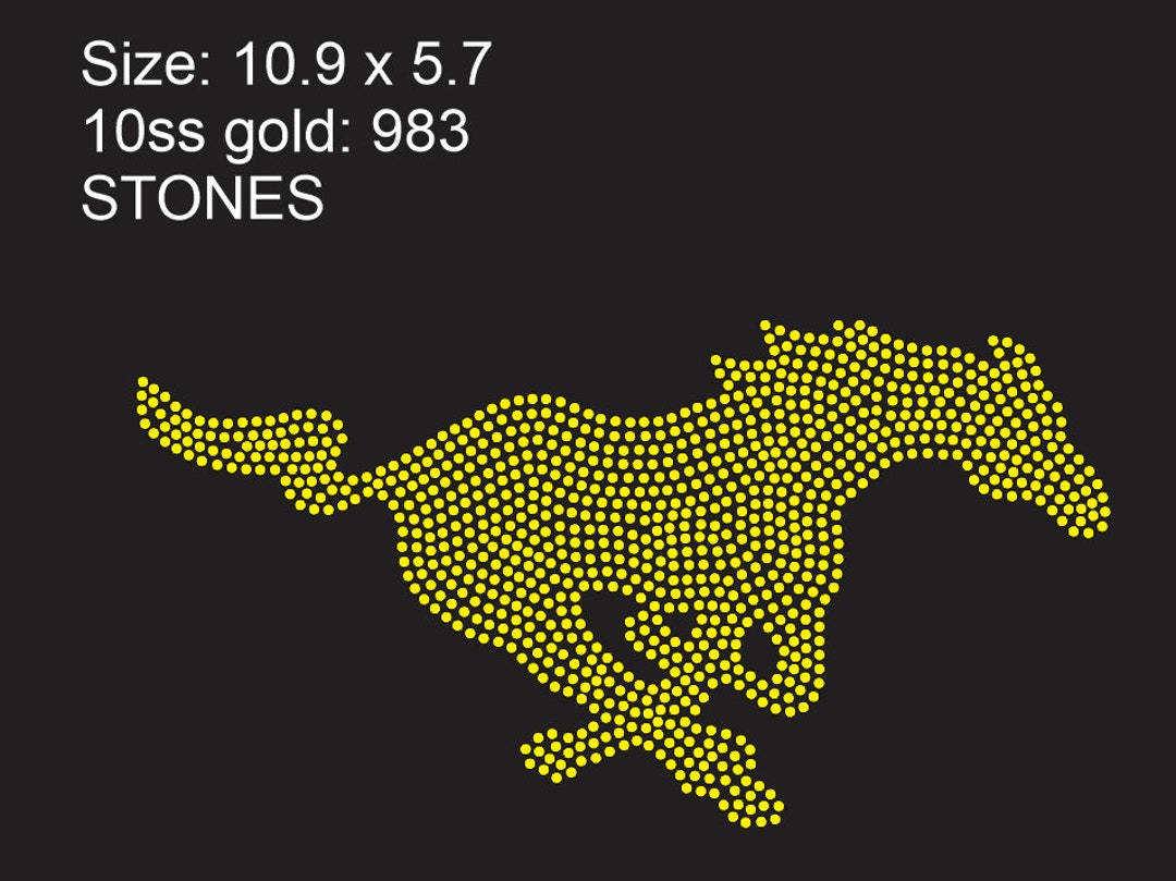Gold Mustang Instant Download Svg Rhinestone Template - Etsy