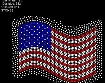 USA Flag Rhinestone Template, Svg,png, Instant Download File, Dot Arts ...